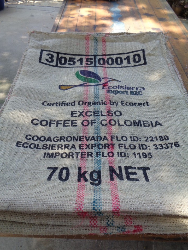 VERY LARGE Burlap Coffee Sack Bag Jute Gunny Sack Fabric Art Organic ...