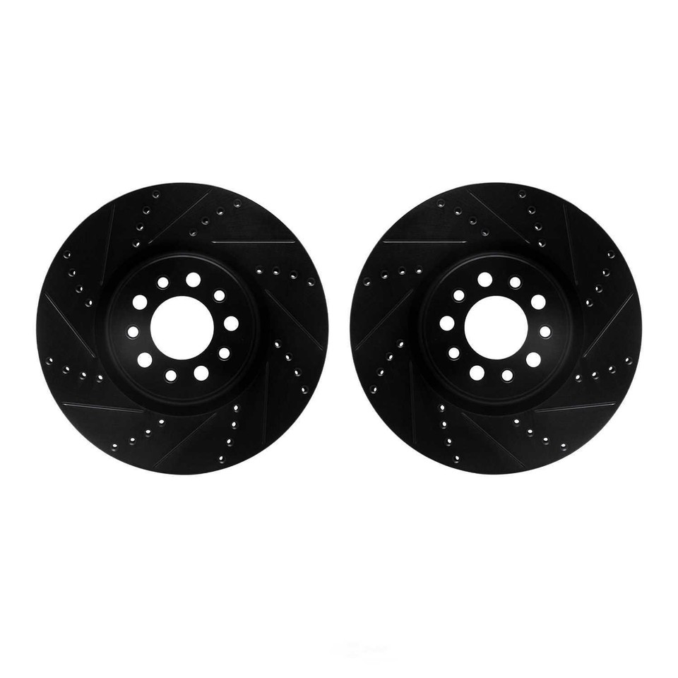Disc Brake Rotor Set-Rotors-Drilled and Slotted-Black DFC 8002-42003 ...
