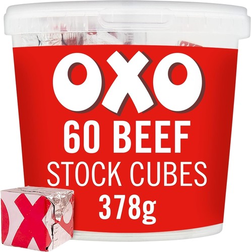 OXO 60 Beef Stock Cubes Made With Authentic Meat Juices, 378 g (Pack of ...