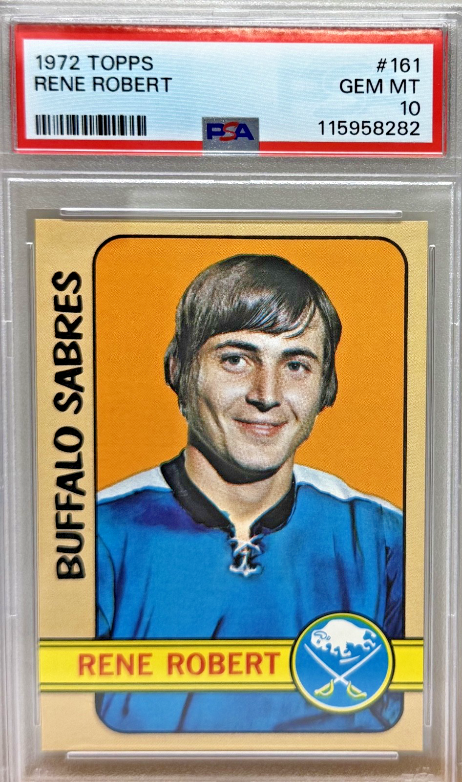 1972 Topps #161 Rene Robert Rookie Buffalo Sabres PSA 10! | eBay