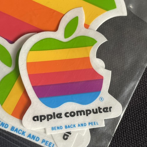 4 Vintage Original 1980s Apple Macintosh Computer Logo Rainbow Decal ...