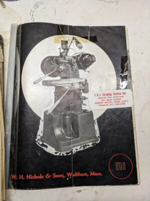 NICHOLS TWIN MILL OPERATOR SERVICE MANUAL PARTS LIST BOOK MACHINE TOOL ...