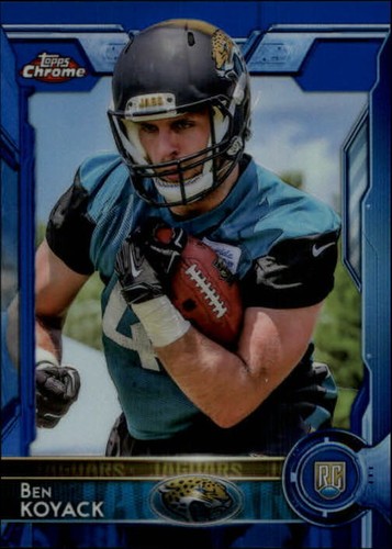 2015 Topps Chrome Blue Refractors Jaguars Football Card #145 Ben Koyack ...