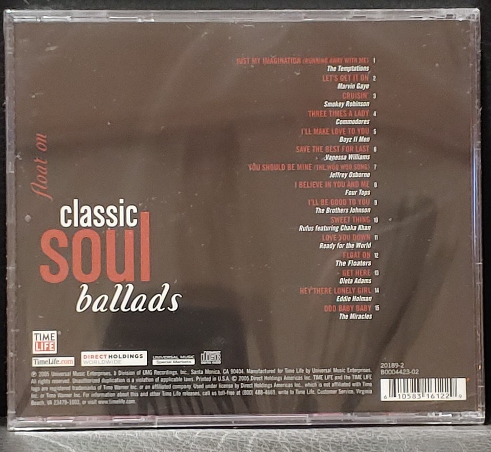 FACTORY SEALED NEW (MINT): Time Life - Classic Soul Ballads: Float On ...