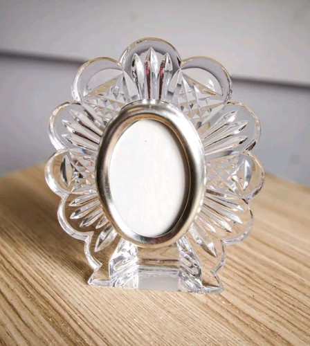 Waterford Crystal Photo Frame- Oval Cut Glass Picture Frame- Vintage 2 ...