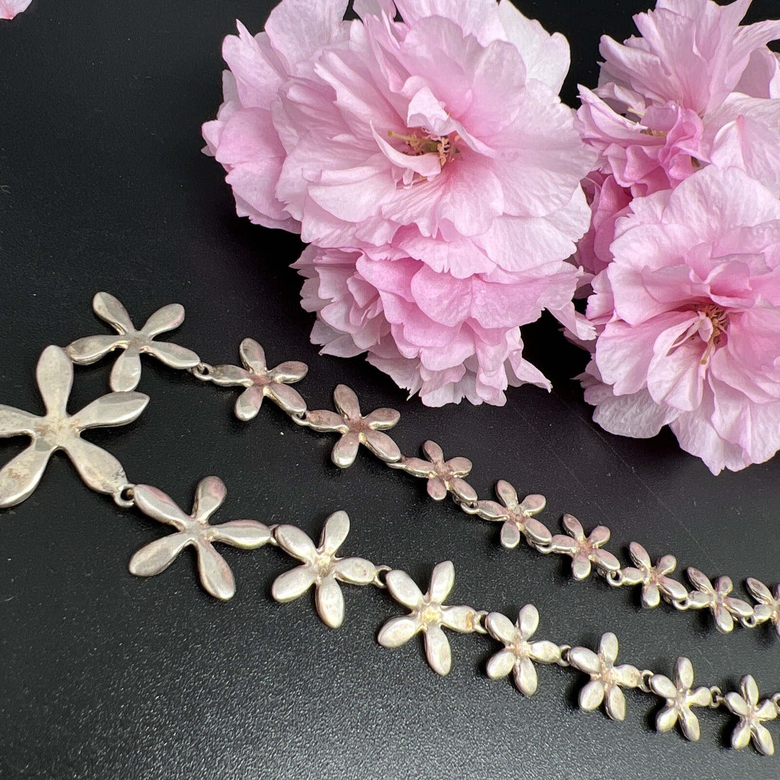 Beautiful statement modernist Flower Signed 925 sterl… - Gem