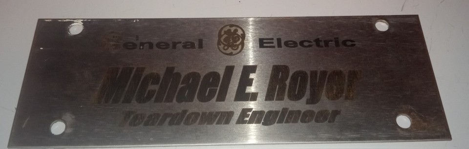 GE General Electric Transportation Train Locomotive Engine Data Plate ...