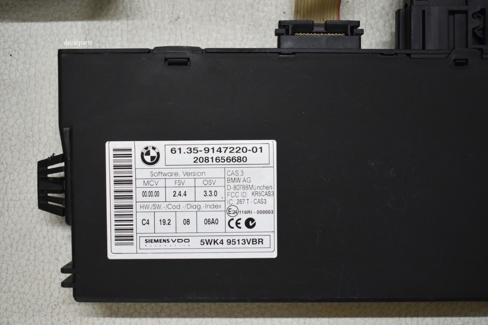 BMW E91 2.0d Engine Ignition Control CAS 3 9147220 DDE 7811700 Module ...