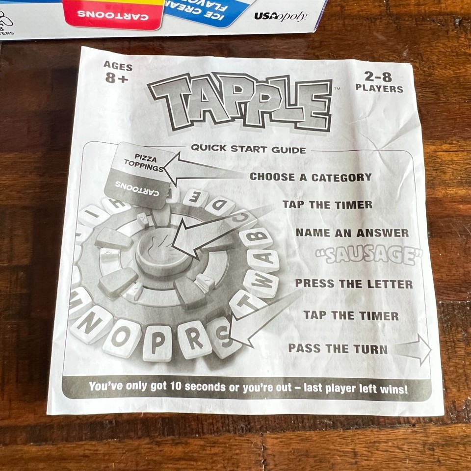 Tapple Family Word Game By USAopoly Ages 8+ 2-8 Players | eBay