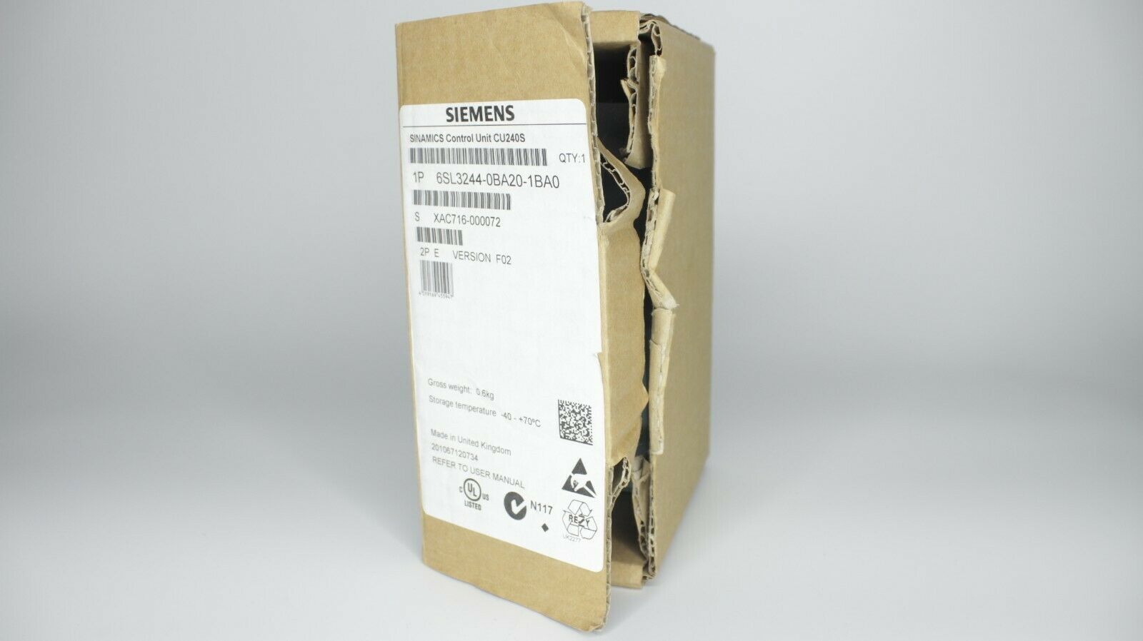 SIEMENS 6SL3244-0BA20-1BA0 SINAMICS Control Unit CU240S ...