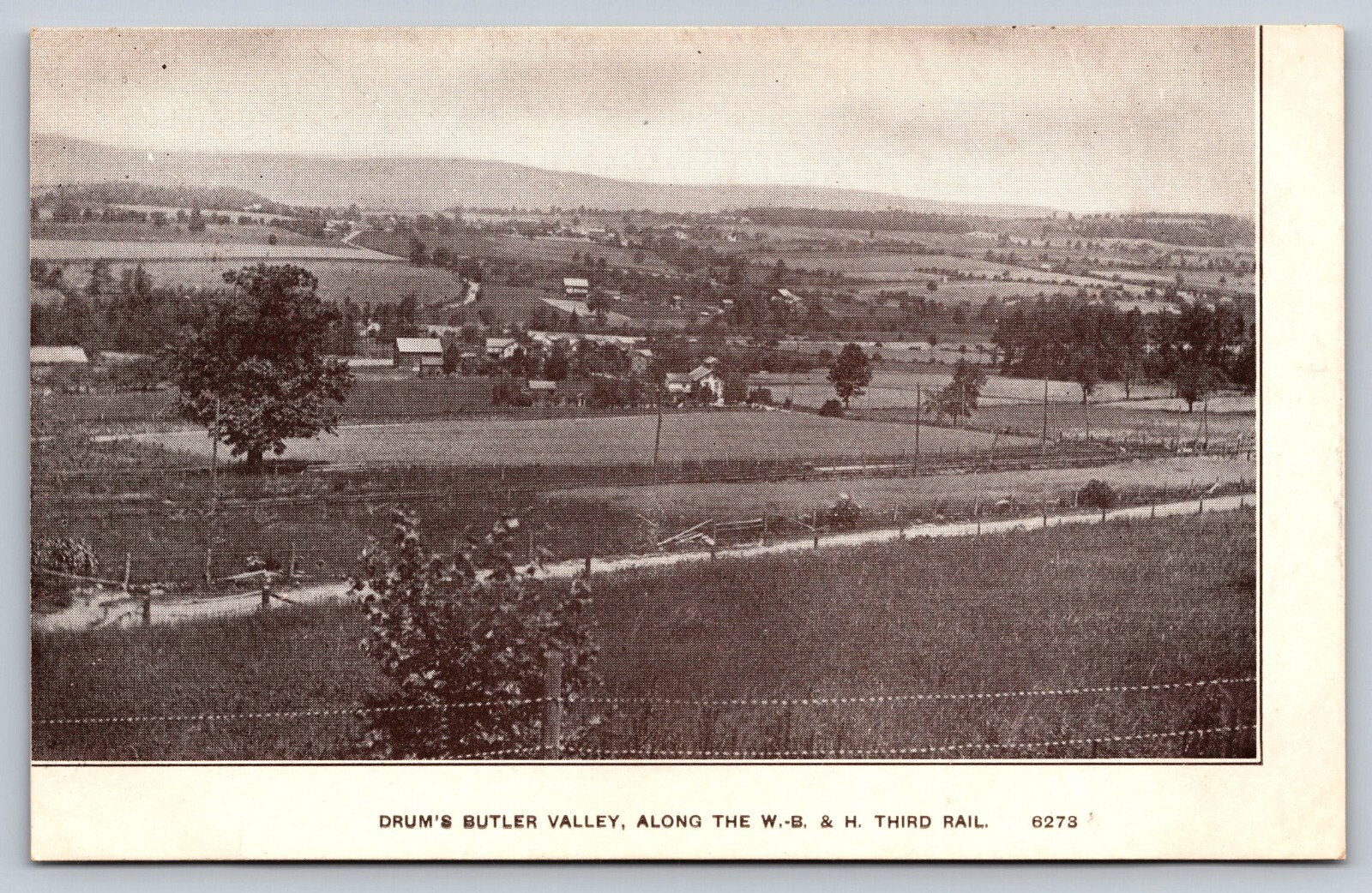 Postcard Drum's Butler Valley Along the WB&H Third Rail Pennsylvania | eBay
