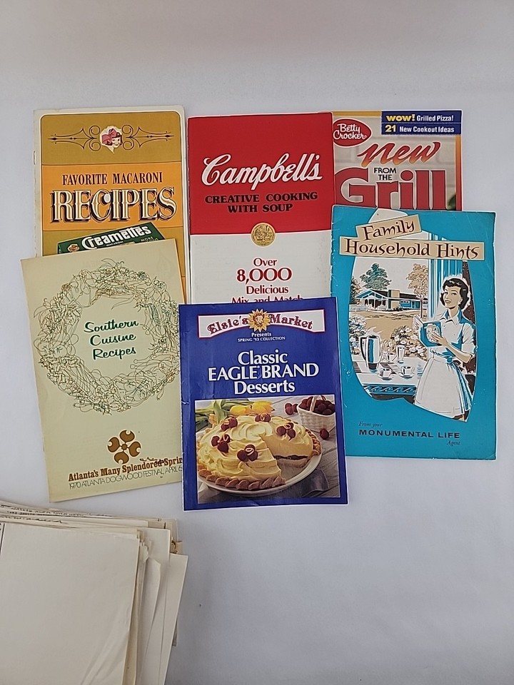 Vintage Recipe Card Cookbook Booklet Lot Handwritten Cards Pamphlets ...