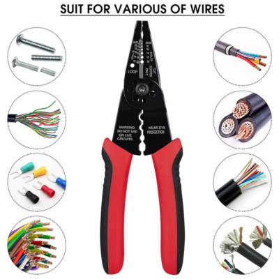 Wire Cable Screws Stripper Cutter Crimper Shearer Snipper Pliers Grip ...