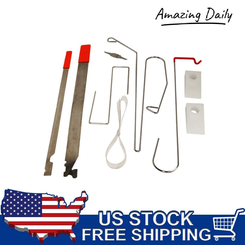 9pc Car Door Open Unlock Tool Kit Key Lock Out Emergency Opening Thin ...