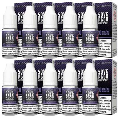 10x Nikotin Shots 20mg 10 ml 50/50 VG PG Nic Shot Nikotinshot e Liquid ...