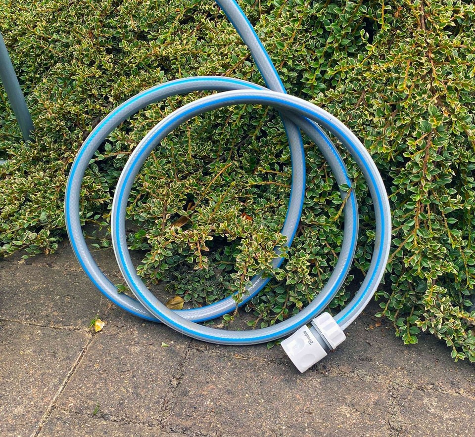 Garden Hose Connection Kit Grey Pipe & 2 Quick Connect Hose Connectors ...