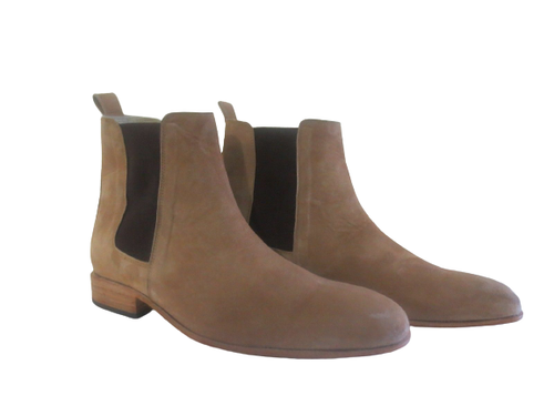 Handmade mens Beige color Suede Chelsea boots, Men ankle boots, Mens ...