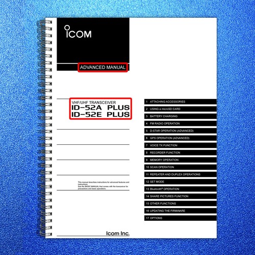 ICOM Transceiver ID-52A Plus ID-52E Plus Advanced Manual WIRE BOUND ...