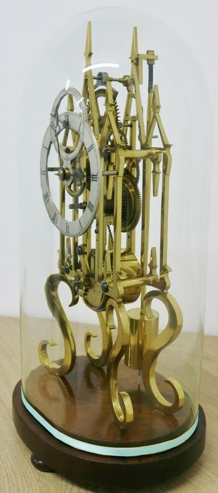 Rare Antique Sub Seconds English Single Fusee Skeleton Regulator Clock ...