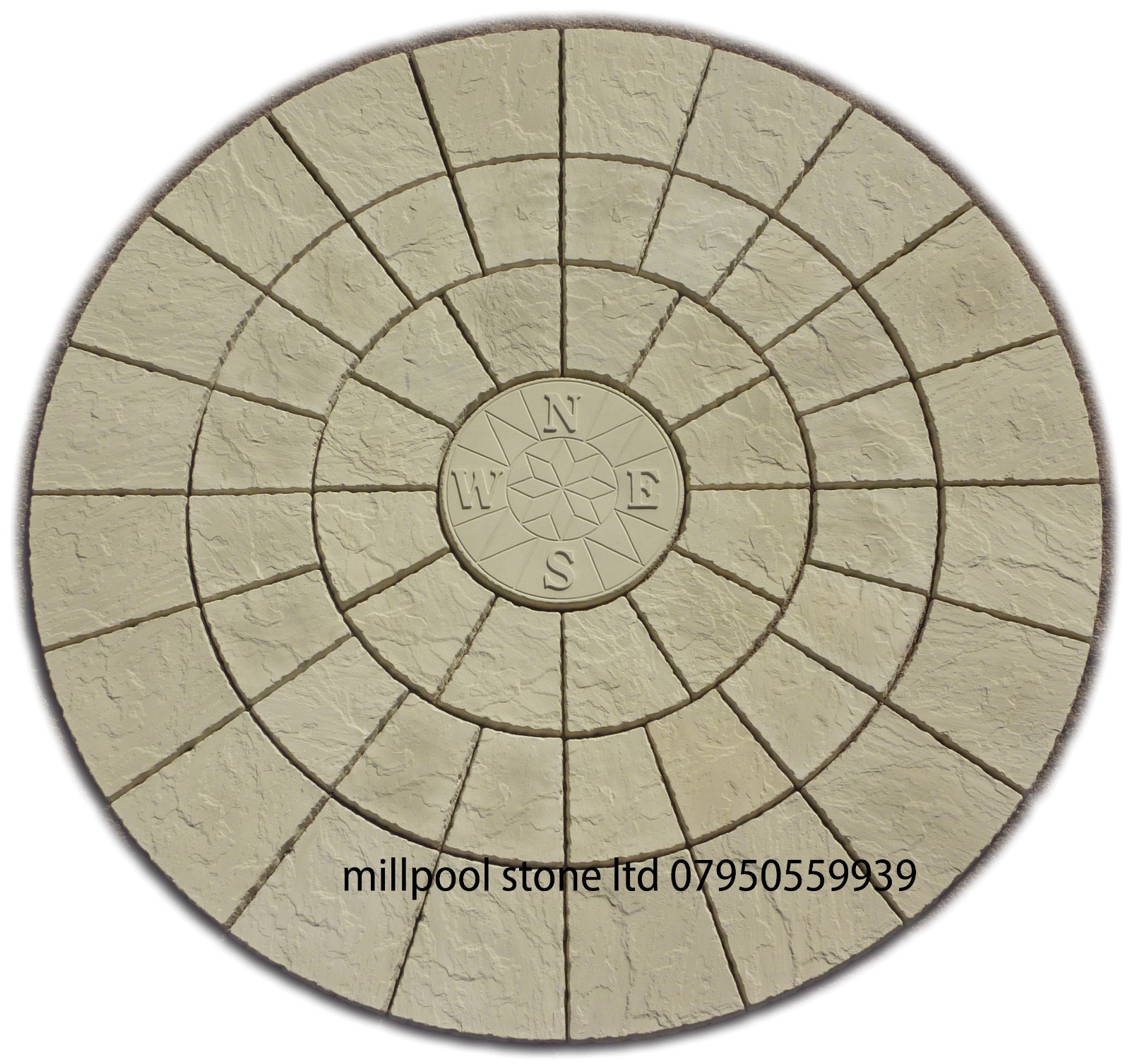 2.56m Buff Compass Rotunda Circle Patio Paving slabs : Delivery ...