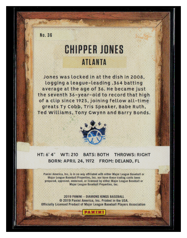 2019 Panini Diamond Kings #36 Chipper Jones | eBay
