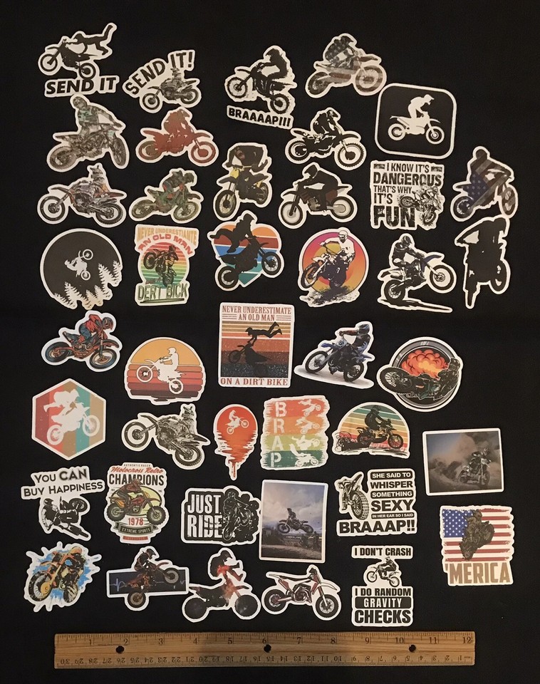 LOT of 10 Stickers MOTOCROSS Moto X Motorcycle Racing Helmet Graffiti ...