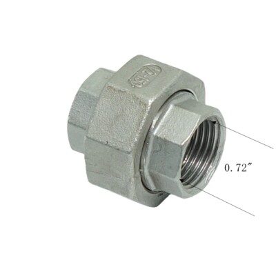 1/2" NPT Threaded Hex Union 150 # Stainless Steel 304, Pipe Fitting | eBay