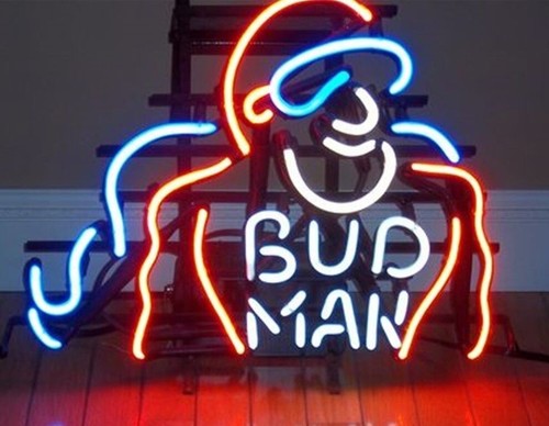 Bud Man Hero Bud Light Beer Neon Sign 20"x16" Light Lamp Bar Gift ...