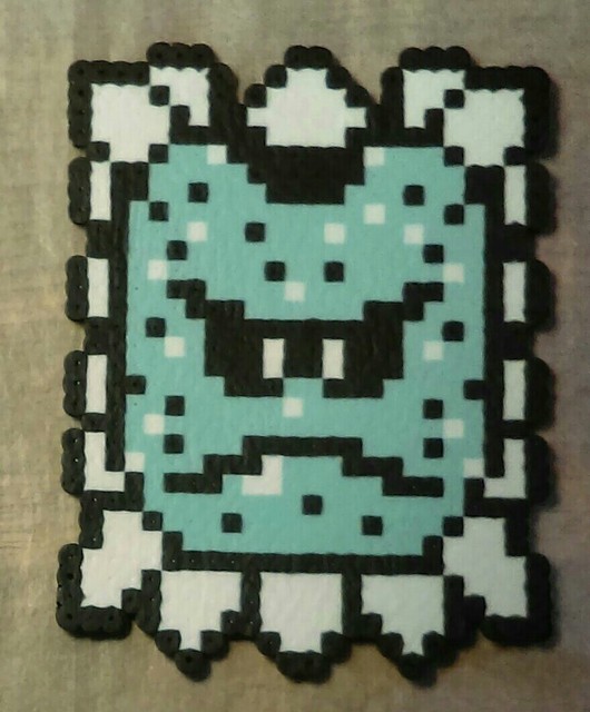 Whomp Thwomp Super Mario Bros 3 Perler bead 8 bit wall pixel art ...