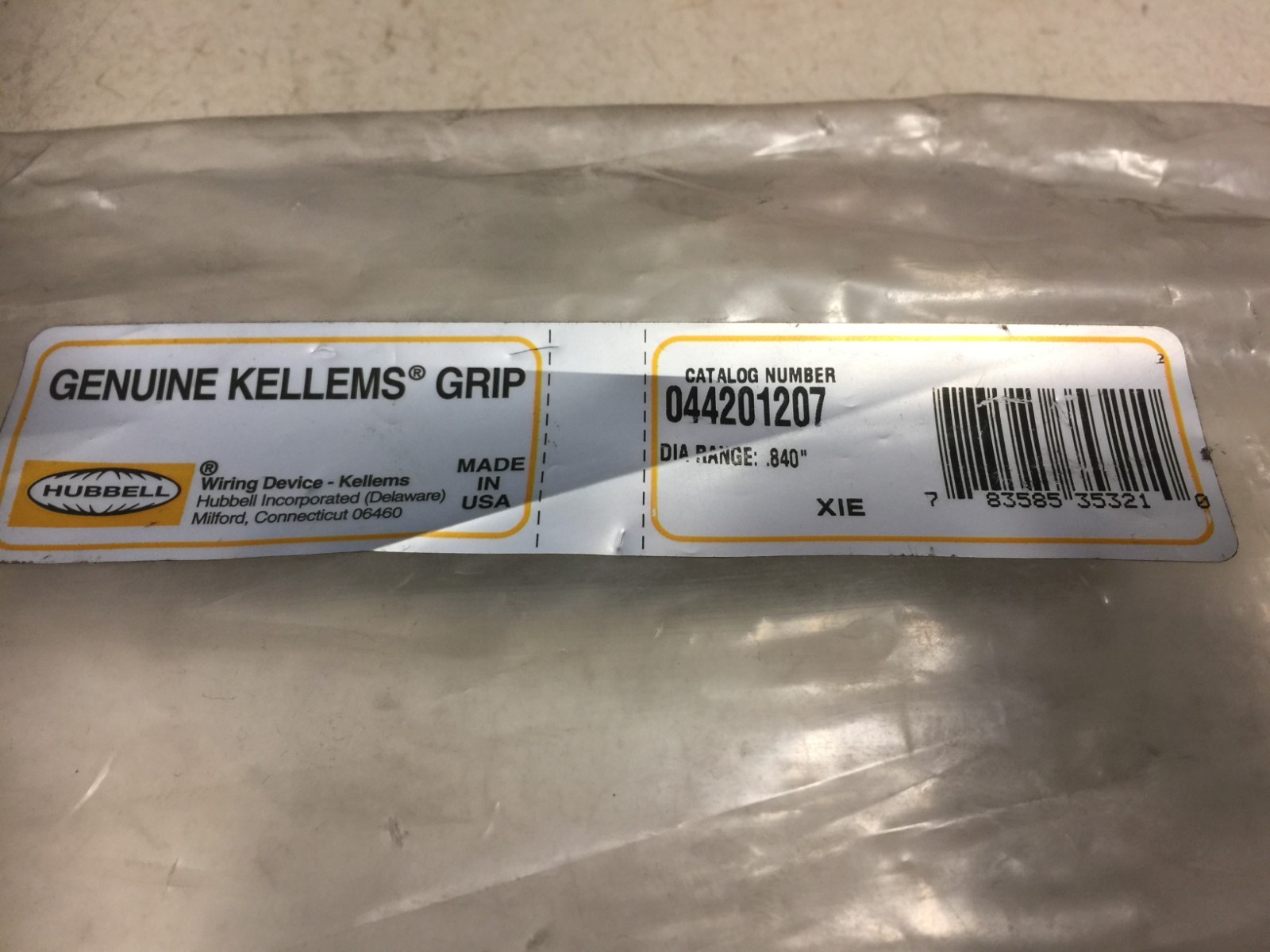 HUBBELL GENUINE KELLEMS GRIP C.B.S. CON .840 SS, 044-20-1207 *NEW* | eBay