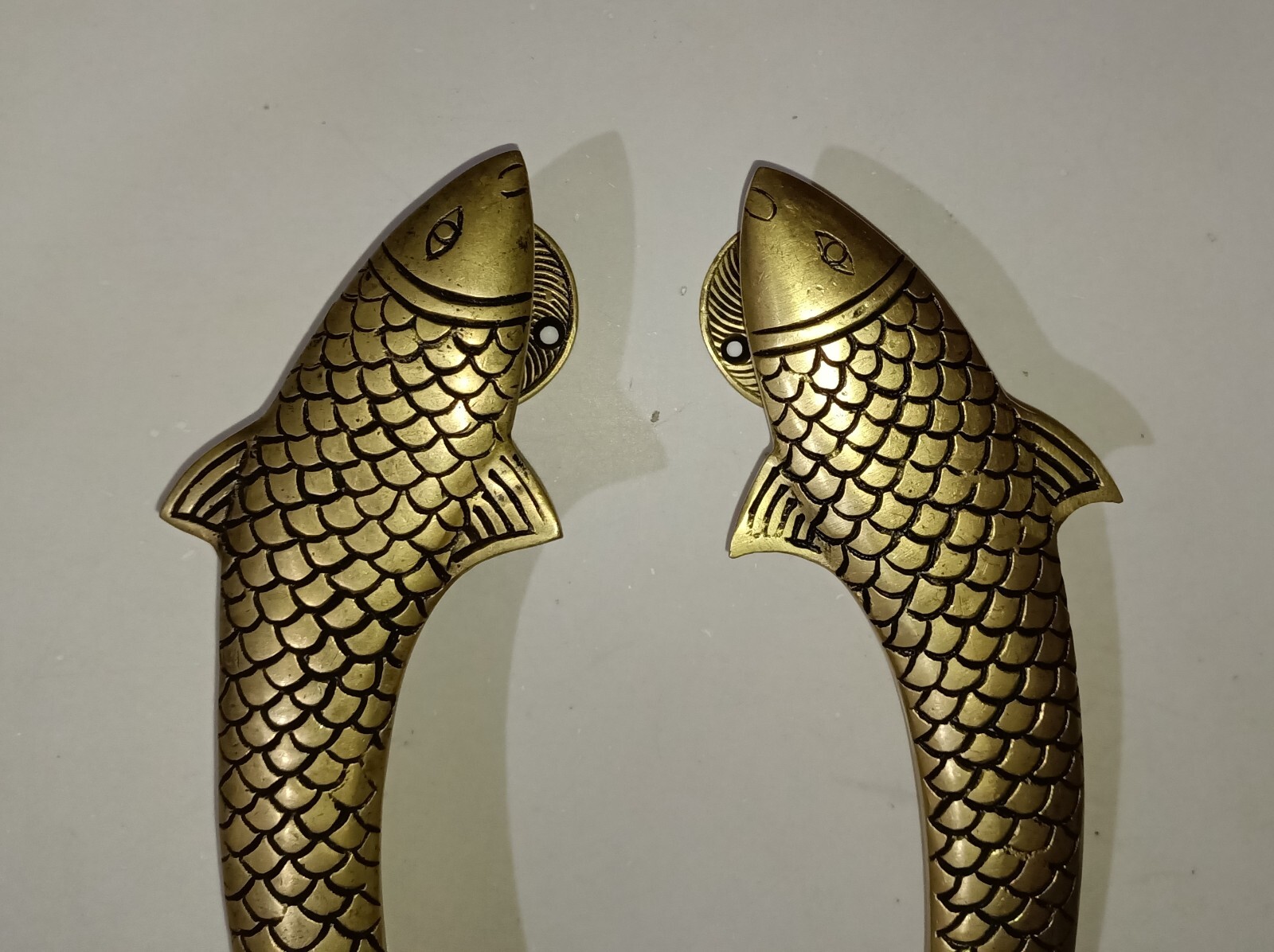 Gold Fish Design Door Pull Set Brass Sea Creature Fish Theme Decor ...