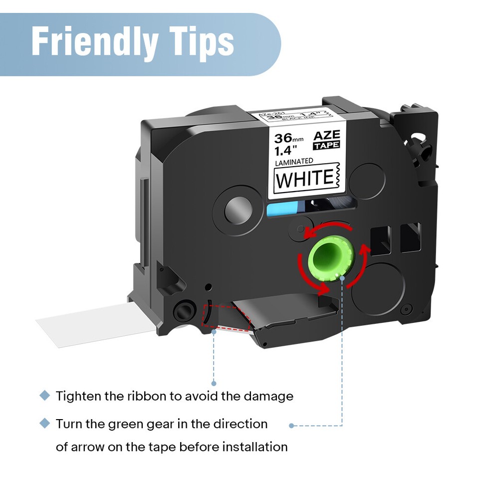 TZ TZe-261 Compatible Label Maker Tape 36mm for Brother P-Touch PT ...
