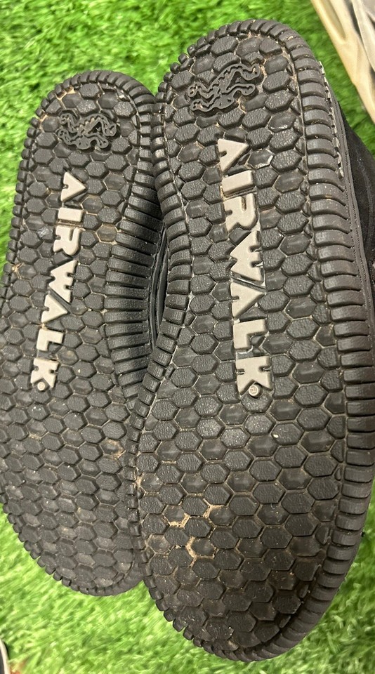 Vintage Airwalk The One T Triple Black Suede Skateboarding Shoes Fat ...