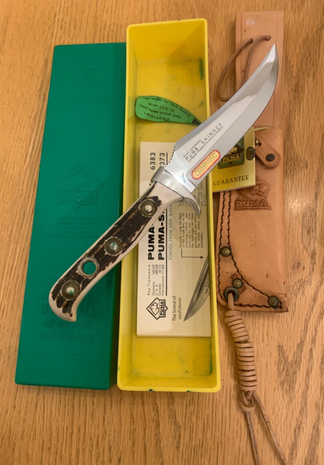 1972 STAG PUMA SKINNER 6393 KNIFE WITH SHEATH NEVER USED IN BOX | eBay