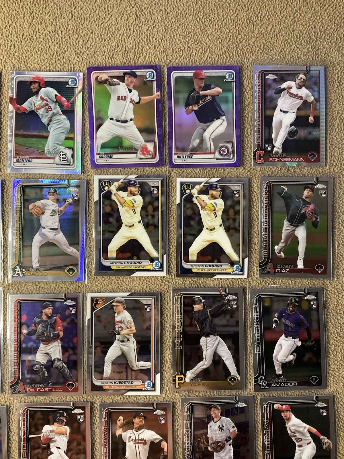 LOT OF (35) BASEBALL CARDS ROOKIES (AUTOS REFRACTORS BASE) TOPPS CHROME ...