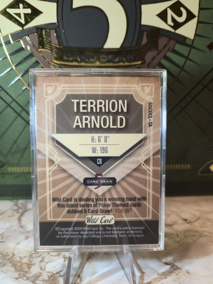 2024 Wild Card Rookie 5 Card Draw Terrion Arnold 5/5 CB 🔥 | eBay