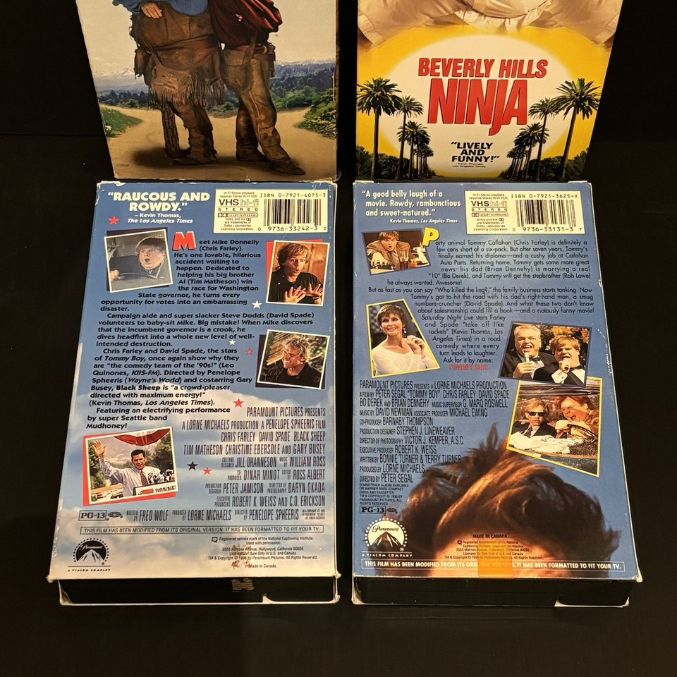 Chris Farley 4 VHS Lot Tommy Boy Black Sheep Almost Heroes Beverley ...