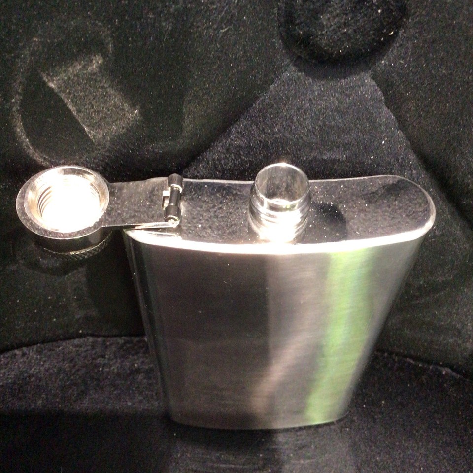 Stainless Steel 200ml Hip Flask Pocket Flask Alcohol Whiskey Brandy ...