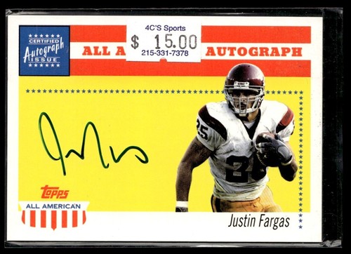 2003 Topps All American Autographs Justin Fargas Auto USC Trojans #AA ...