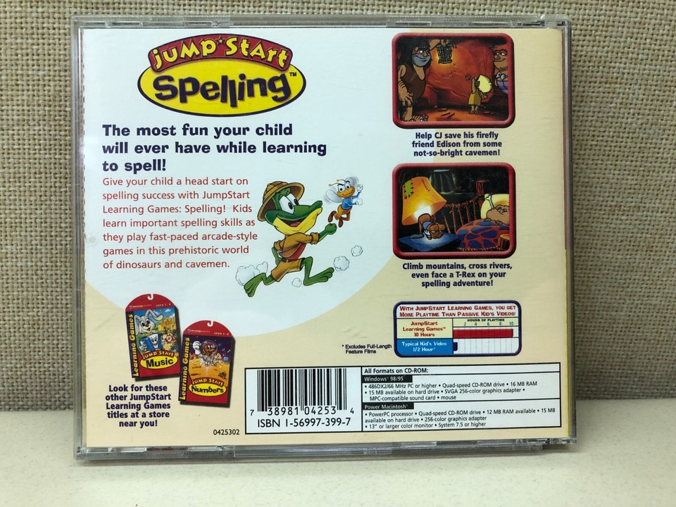 SPELLING CD-ROM PC Jump Start Learn Letters Skills Win Mac Game 1998 ...