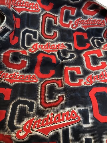 Cleveland Indians Baseball Fabric Traditions Wide on Navy Blue MLB 44 ...