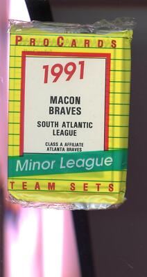 1991 ProCards Macon Braves Chipper Jones Minor League Baseball Complete ...
