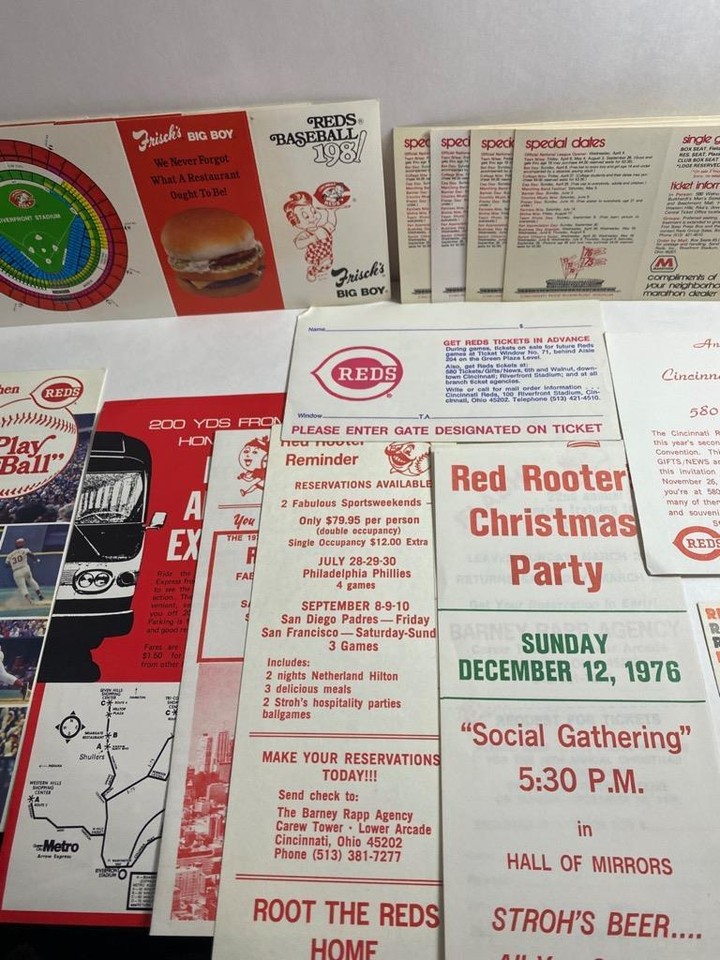 Cincinnati Reds Memorabilia Lot Pocket Schedules Big Red Machine Rosie ...