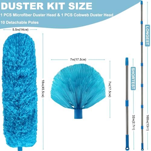 20+ Feet High Reach Duster Kit with 3-13ft Extension Pole, Cobweb ...