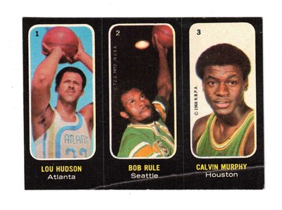1971 Topps Basketball Sticker Trios card CALVIN MURPHY BOB RULE LOU ...