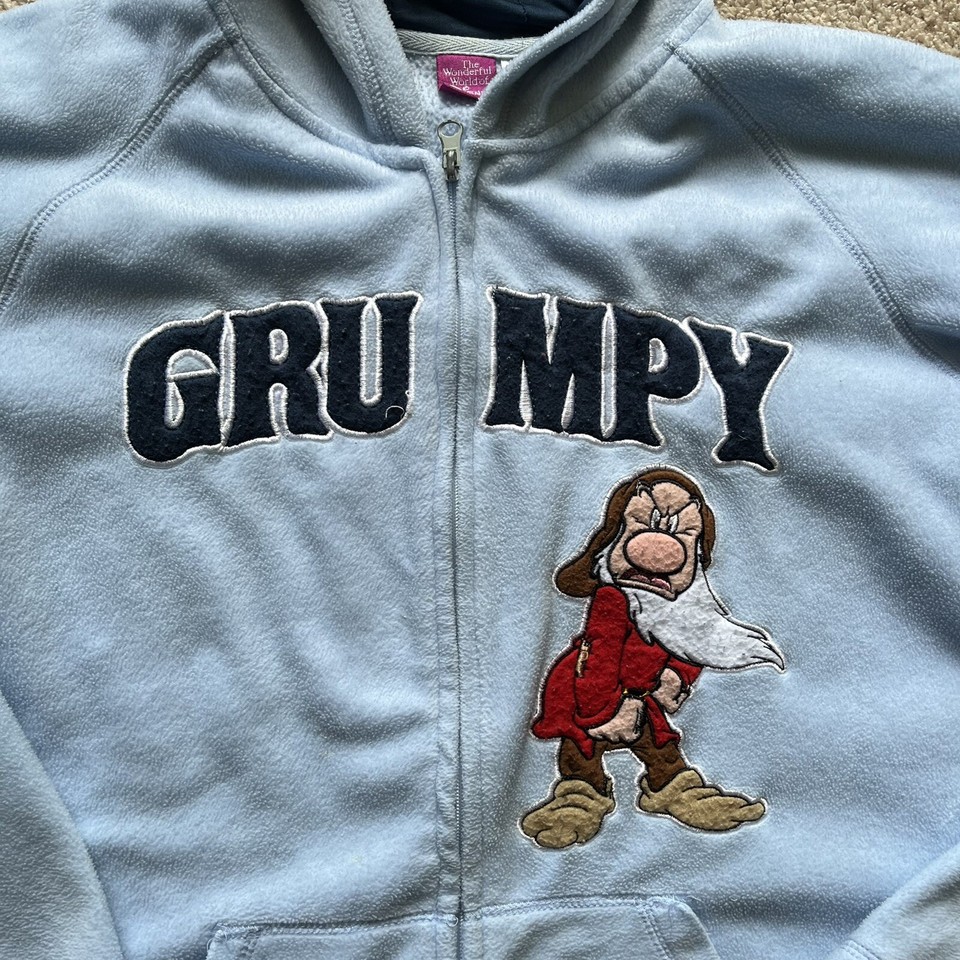 The Wonderful World Of Disney Grumpy Full Zip Hoodie Sweatshirt Womens ...