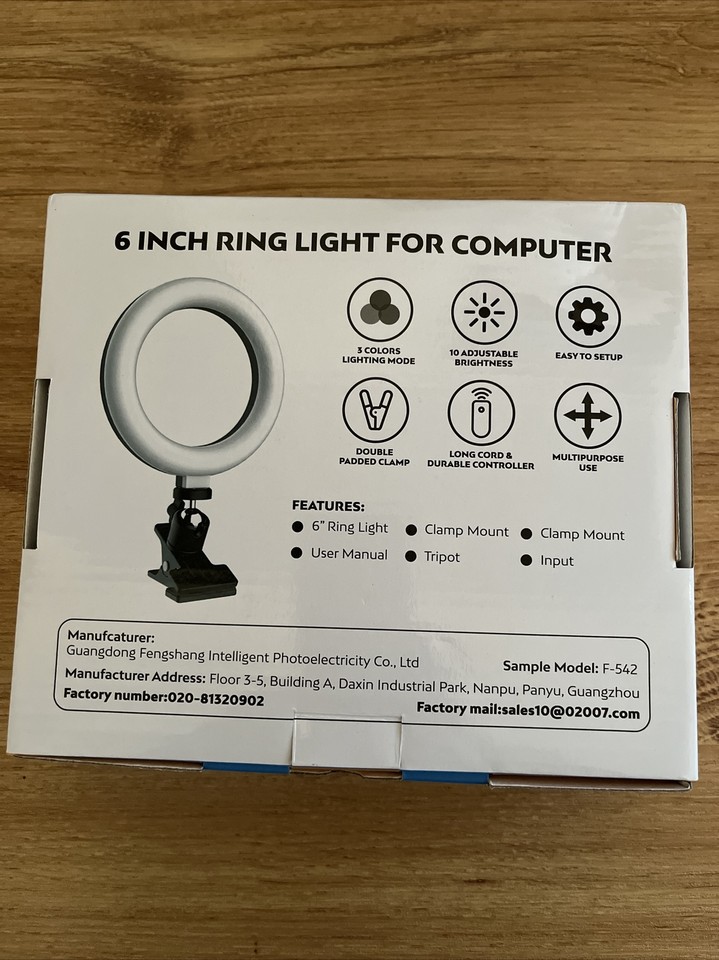 6” Ring Light for Computer 11 Brightness Level & 3 Light Modes Small ...