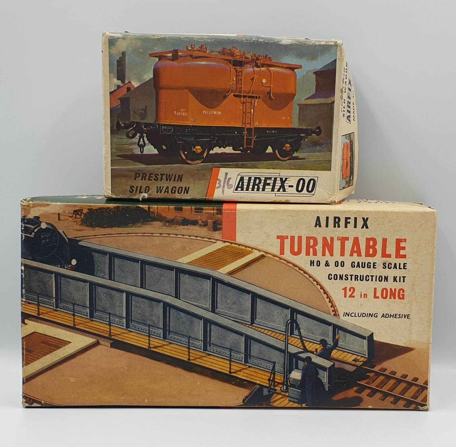 TRAINS : VINTAGE PRESTWIN SILO WAGON & TURNTABLE MODEL KITS MADE BY ...