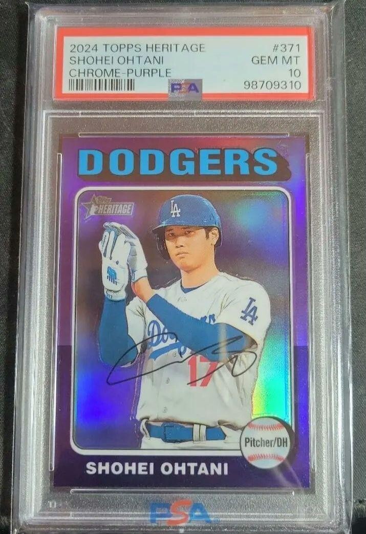 Shohei Ohtani 2024 Topps Heritage Chrome Purple Refractor Facsimile Auto PSA 10 | eBay