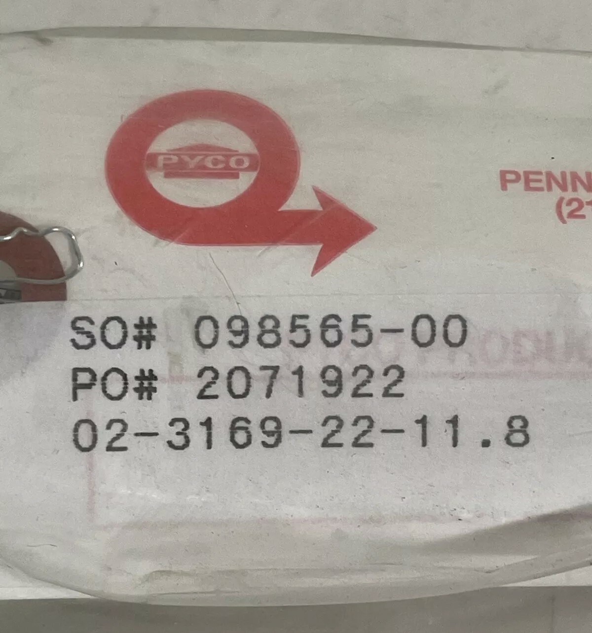 Pyco Thermocouple SO# 098565-00 PO # 2071922 Item 001 | eBay